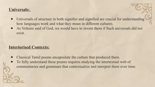 208 On Translating a Tamil Poem presentation | PPT