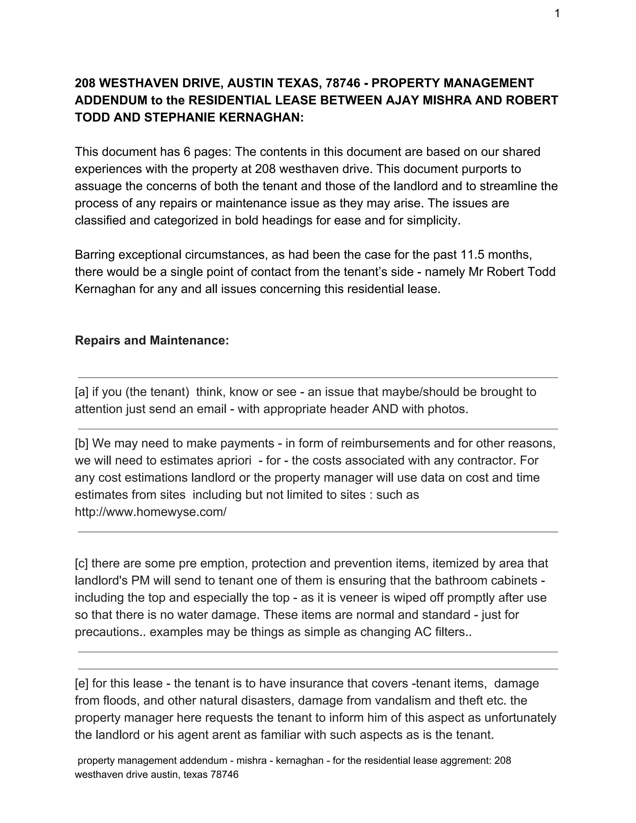 property management addendum | PDF