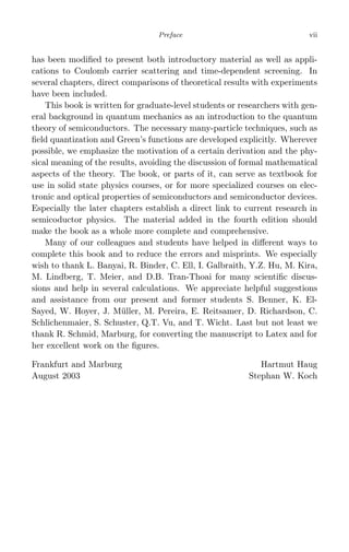 Quantum theory of the optical and electronic properties of ...
