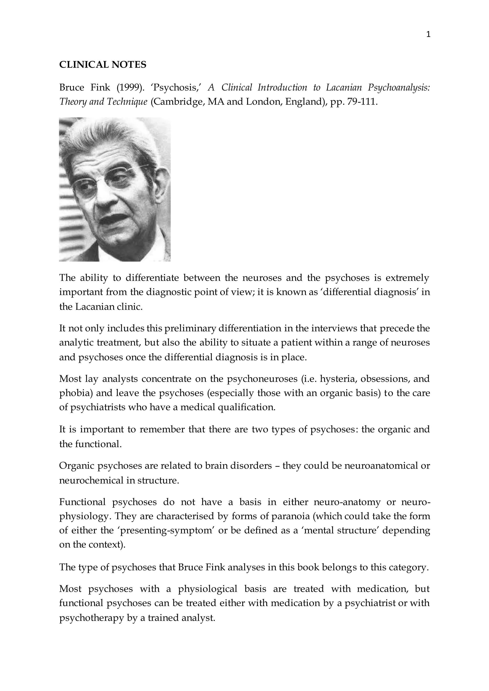 Bruce Fink on Psychosis | DOCX