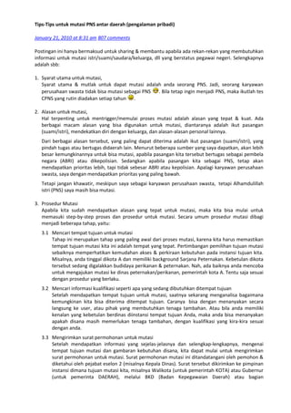 209116135 prosedur-mutasi-pns-antar-propinsi | PDF