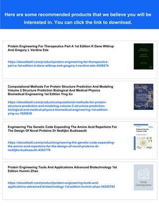 Protein Engineering For Therapeutics Part B 1st Edition K Dane Wittrup ...