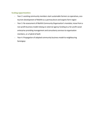 Community driven livelihood and conservation programmes in Barangay ...