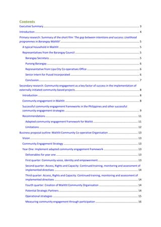 Community driven livelihood and conservation programmes in Barangay ...