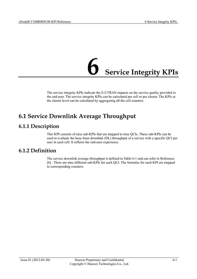 huawei-lte-kpi-ref | PDF | Operating Systems | Computer Software and Applications