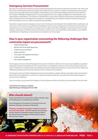 Emergency Services Procurement 15-16 March 2016 Sydney v2 | PDF