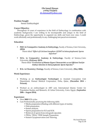 Dr.Ola Ismail Resume (5) | PDF