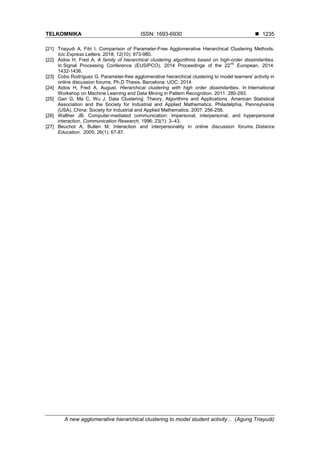 A new agglomerative hierarchical clustering to model student activity in online learning | PDF