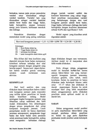 CARA PRAKTIS PENDUGAAN TINGKAT KESEGARAN JASMANI | PDF
