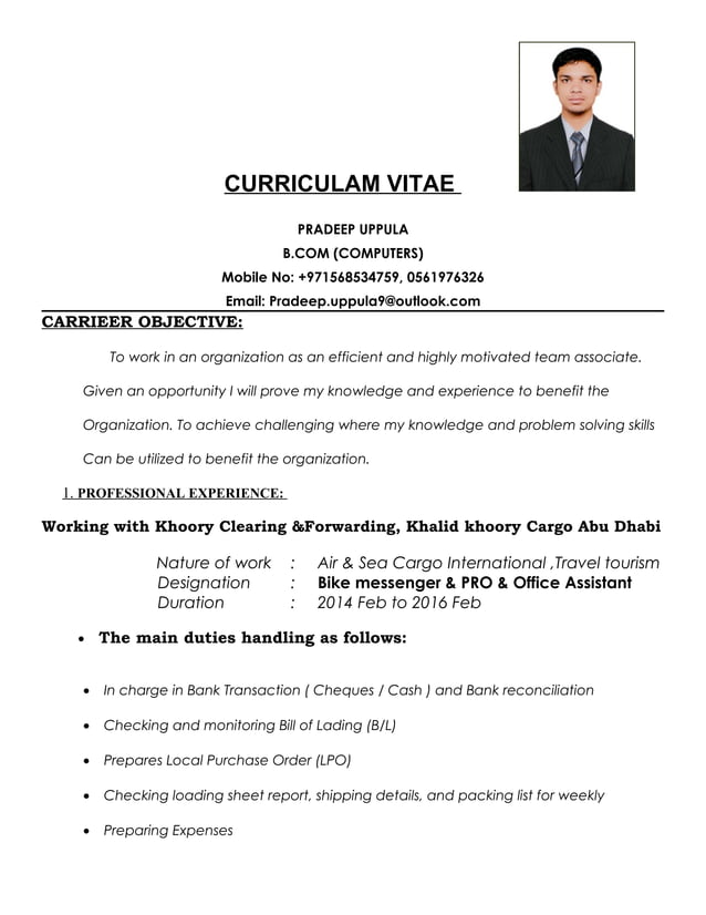 pradeep cv | PDF