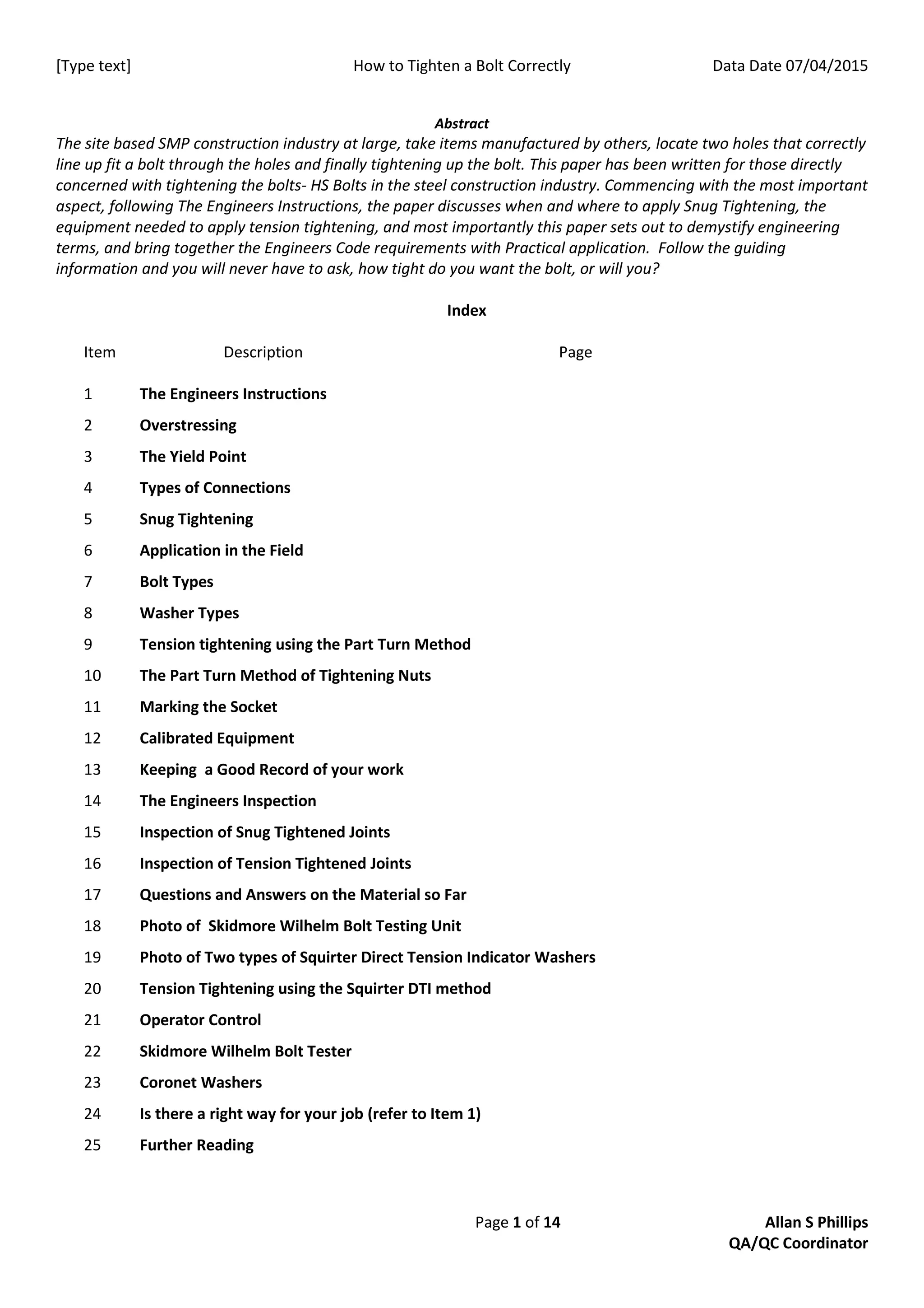 20150119-Tightening Bolts | PDF