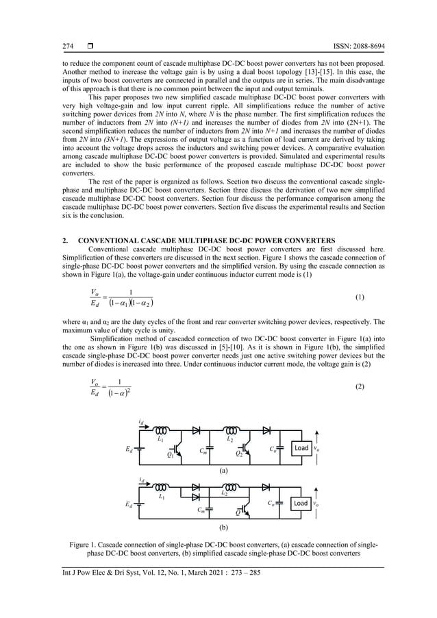 Simplified cascade multiphase DC-DC boost power converters for high voltage-gain and low-ripple ...