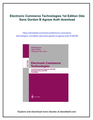 Electronic Commerce Technologies 1st Edition Oda Sans Gordon B Agnew ...