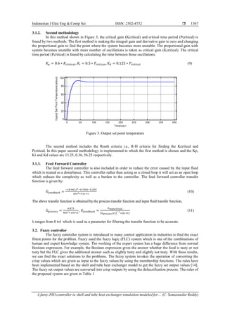 A fuzzy-PID controller in shell and tube heat exchanger simulation modeled for temperature ...