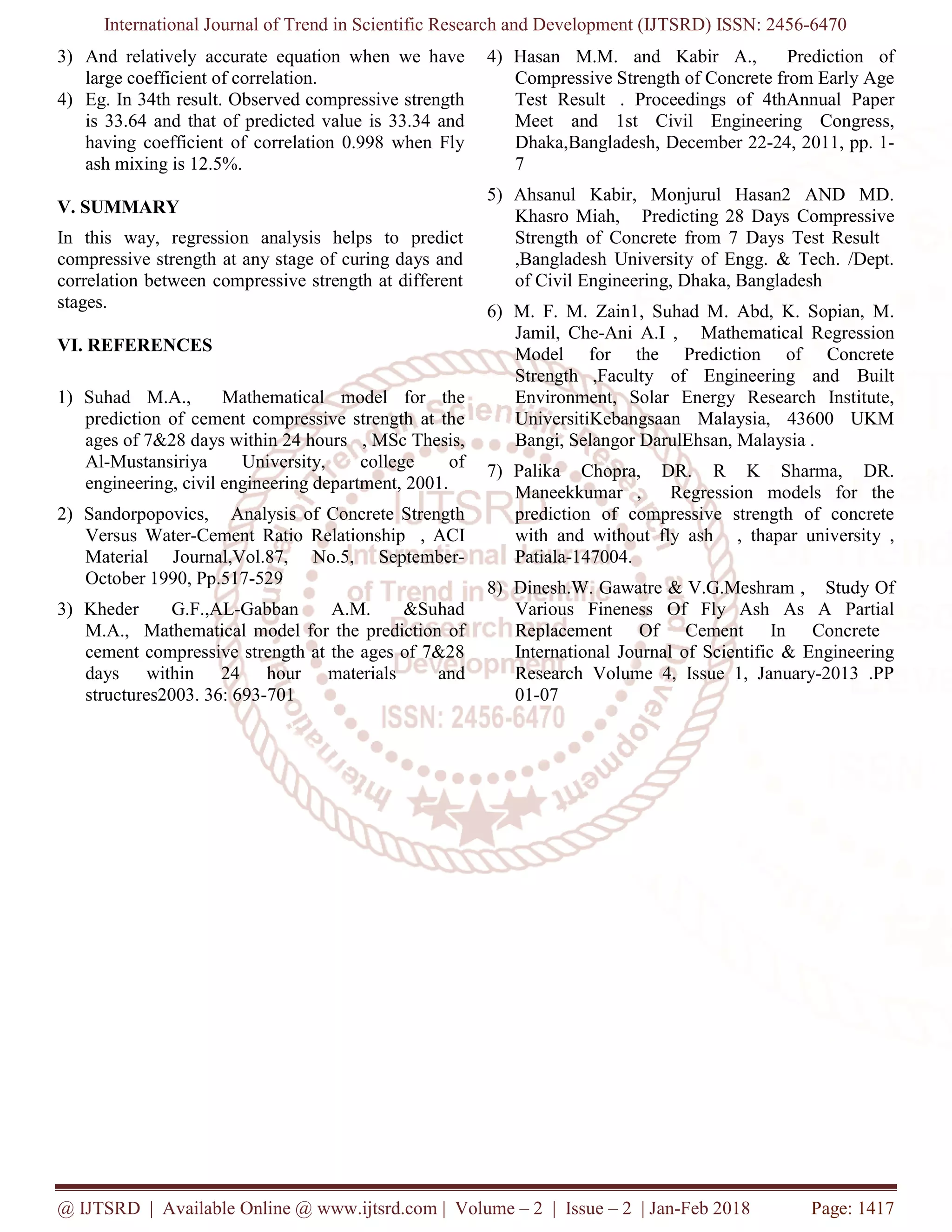 Concept of Regression Analysis in Concrete Mix Design | PDF