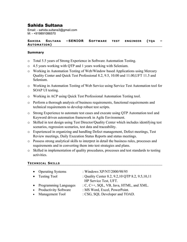 Resume_Sahida Sultana | PDF