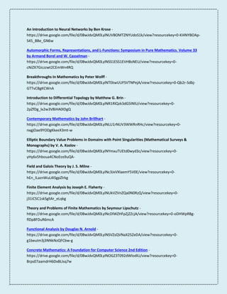 209 Free Classical Mathematics Textbooks - All The Math Books You'll ...