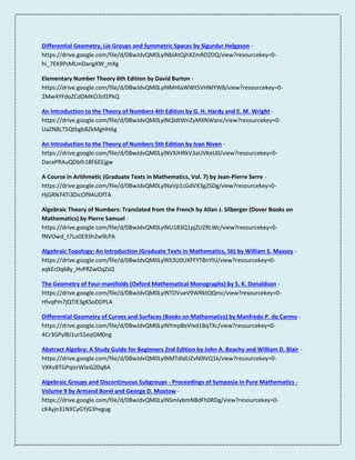 209 Free Classical Mathematics Textbooks - All The Math Books You'll ...