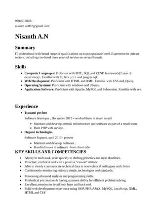 nisanth_resume | PDF