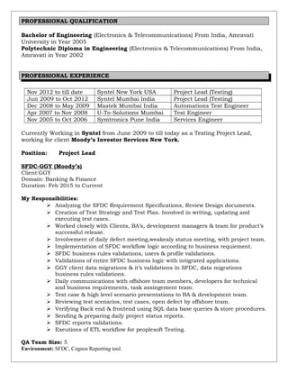 Pravin Fulzele CV | PDF