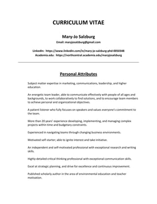 Salzburg CV 10-16 | PDF