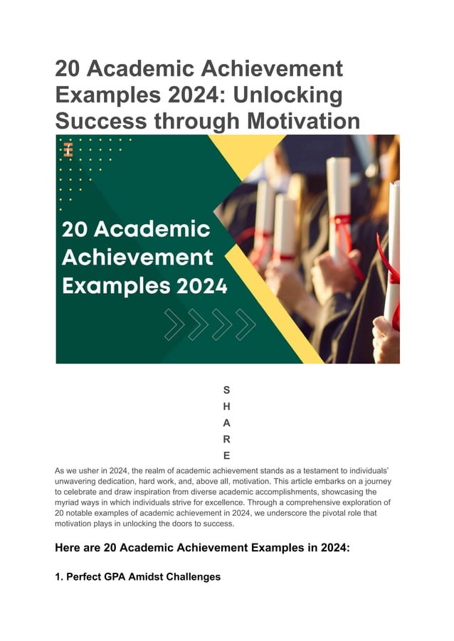 20 Academic Achievement Examples 2024_ Unlocking Success through ...
