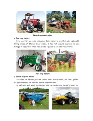 20AGE47 Tractor Design and Testing - Types of Tractors and Utilities | PPTX