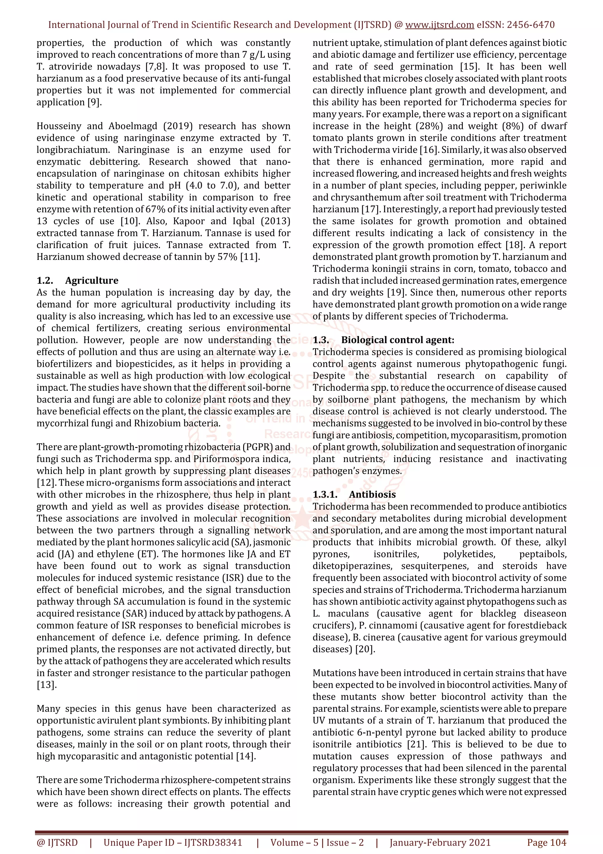 Applications of Trichoderma A Review | PDF