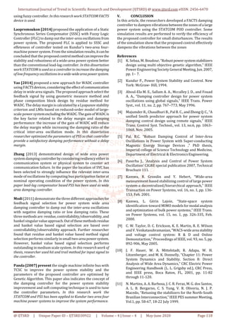 A Review on Optimization of Coordinated Control Plan for PSS and STATCOM Devices to Improve ...