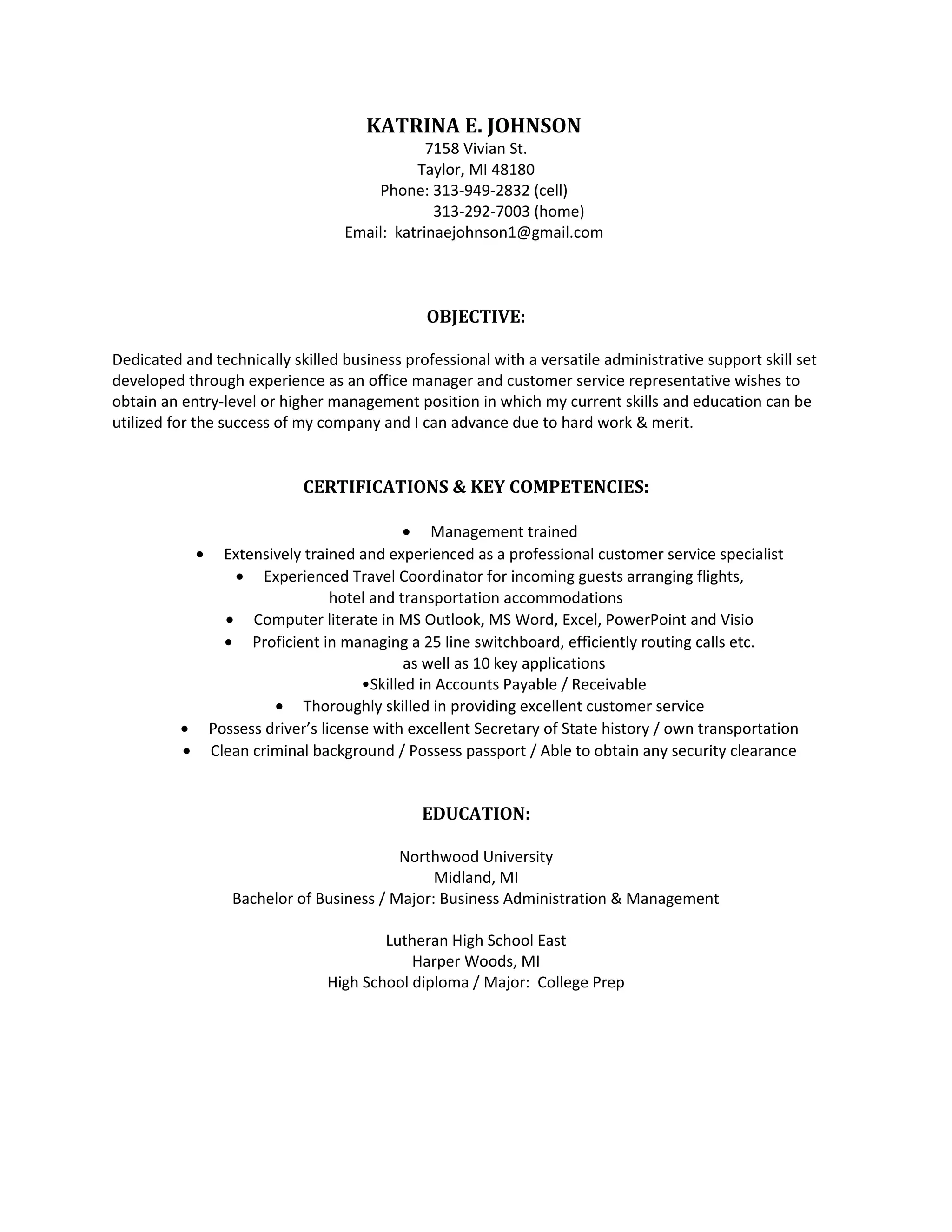 Katrina Best 2016 Resume | DOC