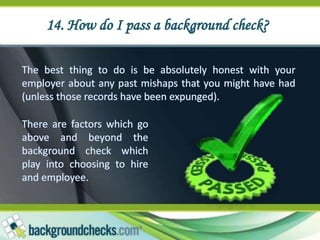 20 Frequently Asked Questions About Background Checks for Future ...