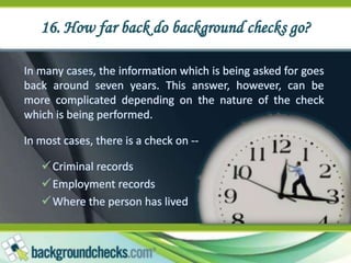 20 Frequently Asked Questions About Background Checks for Future ...