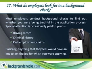 20 Frequently Asked Questions About Background Checks for Future ...