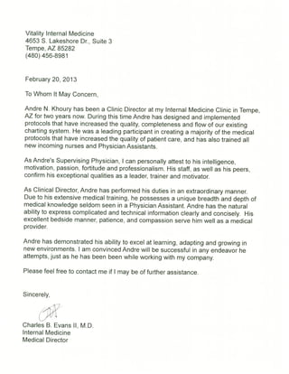 Dr Evans Reference Letter | PDF