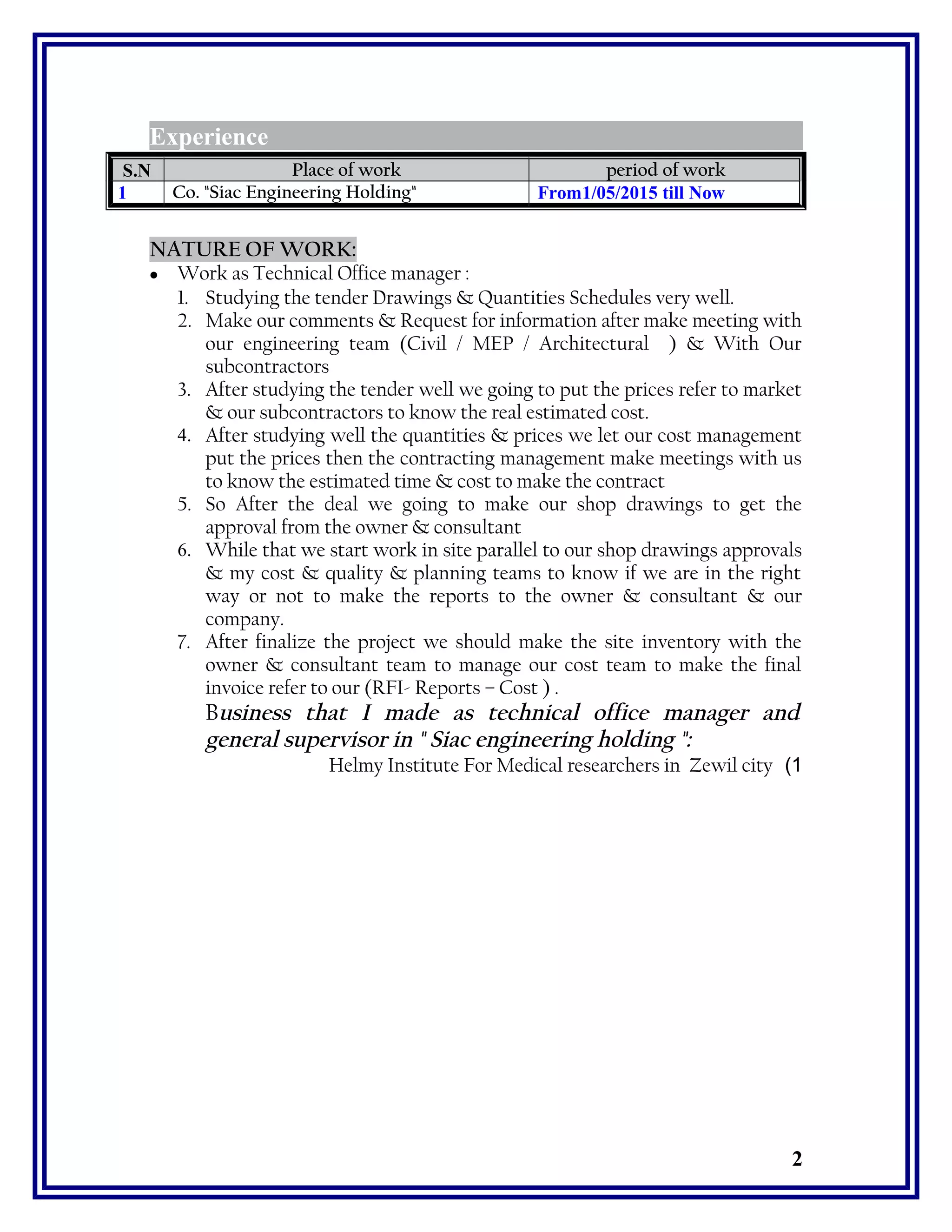 Mohanad CV 01-12-2015 | PDF