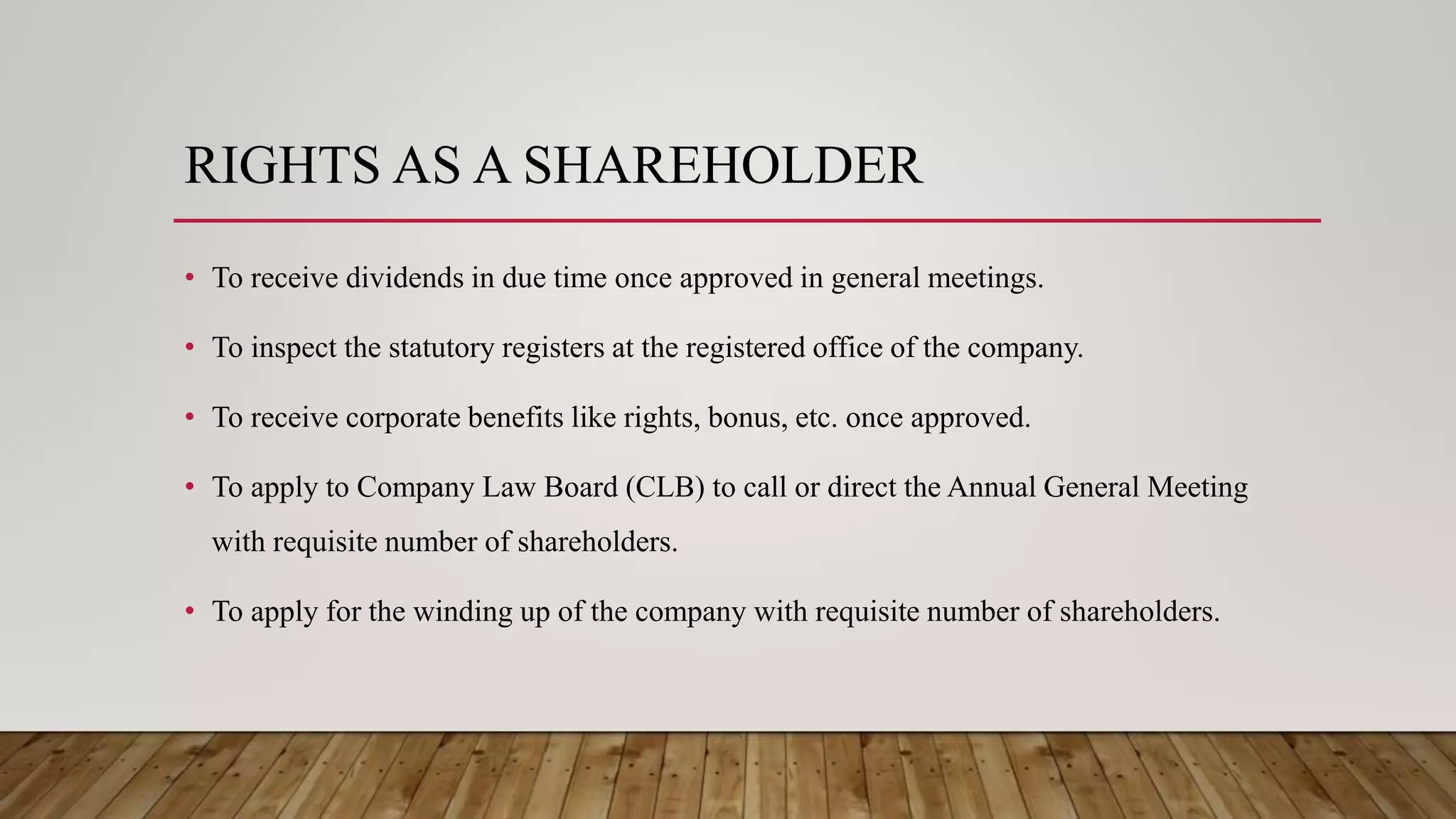 Rights of investors | PPTX