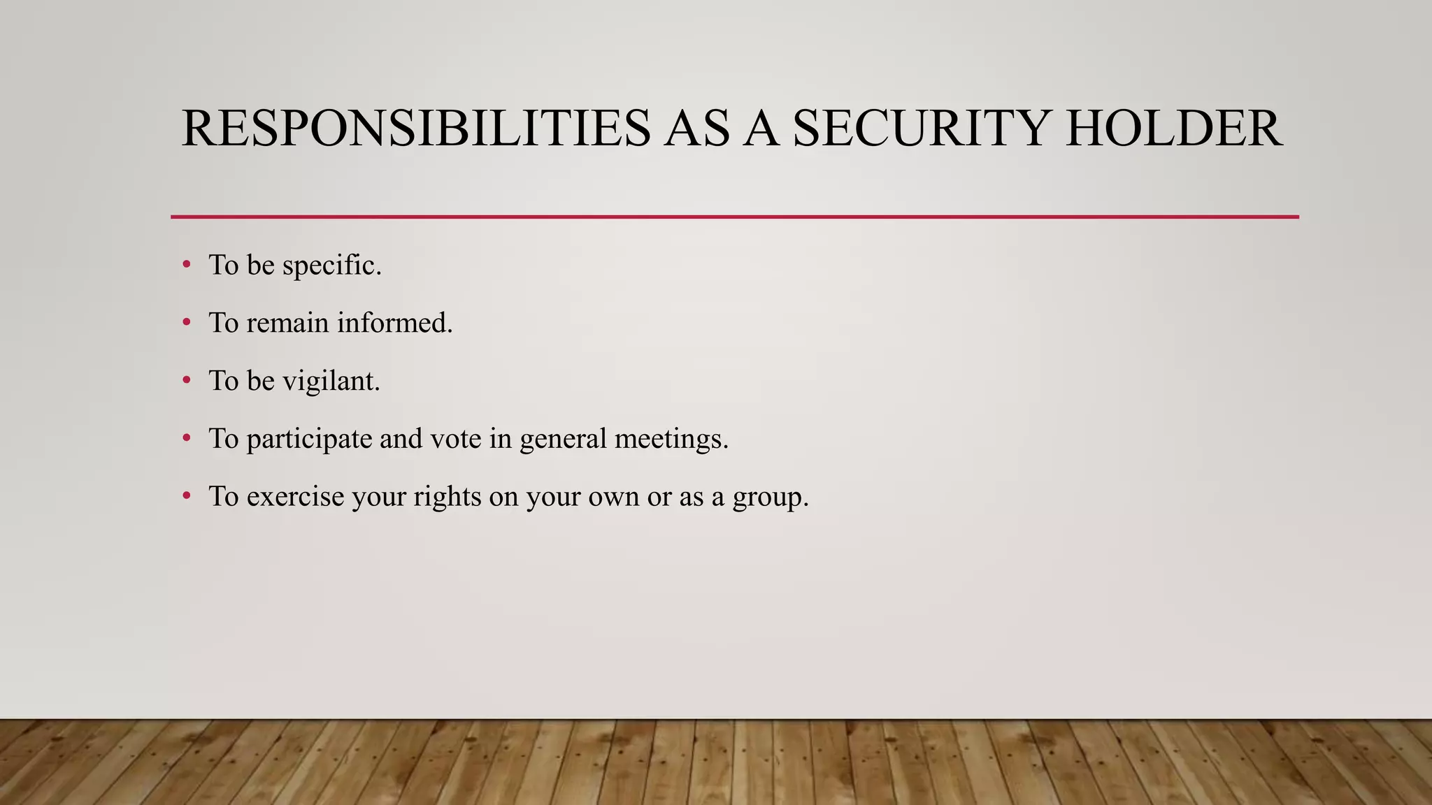 Rights of investors | PPTX