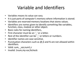20BCT23 – PYTHON PROGRAMMING.pptx | Free Download