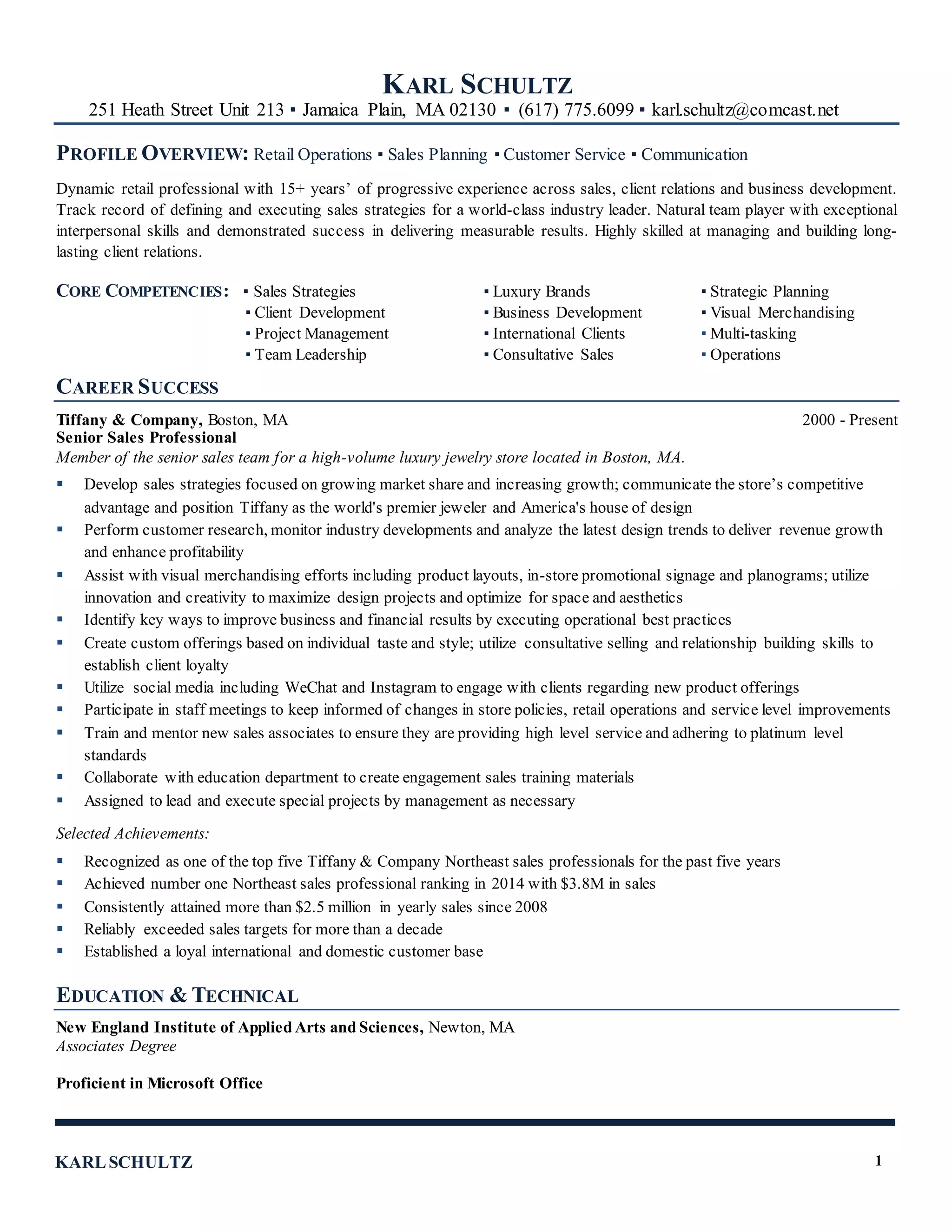 Karl Schultz Resume 2016 | DOCX