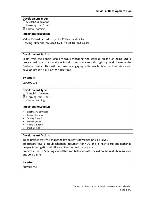 Individual Developmen Plan (IDP) Form | DOCX | Telecommunications ...