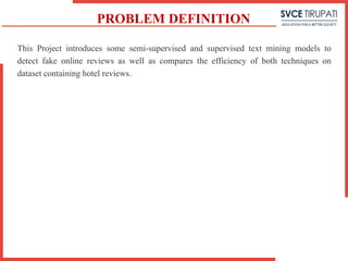 Detection of Fake reviews | PPTX