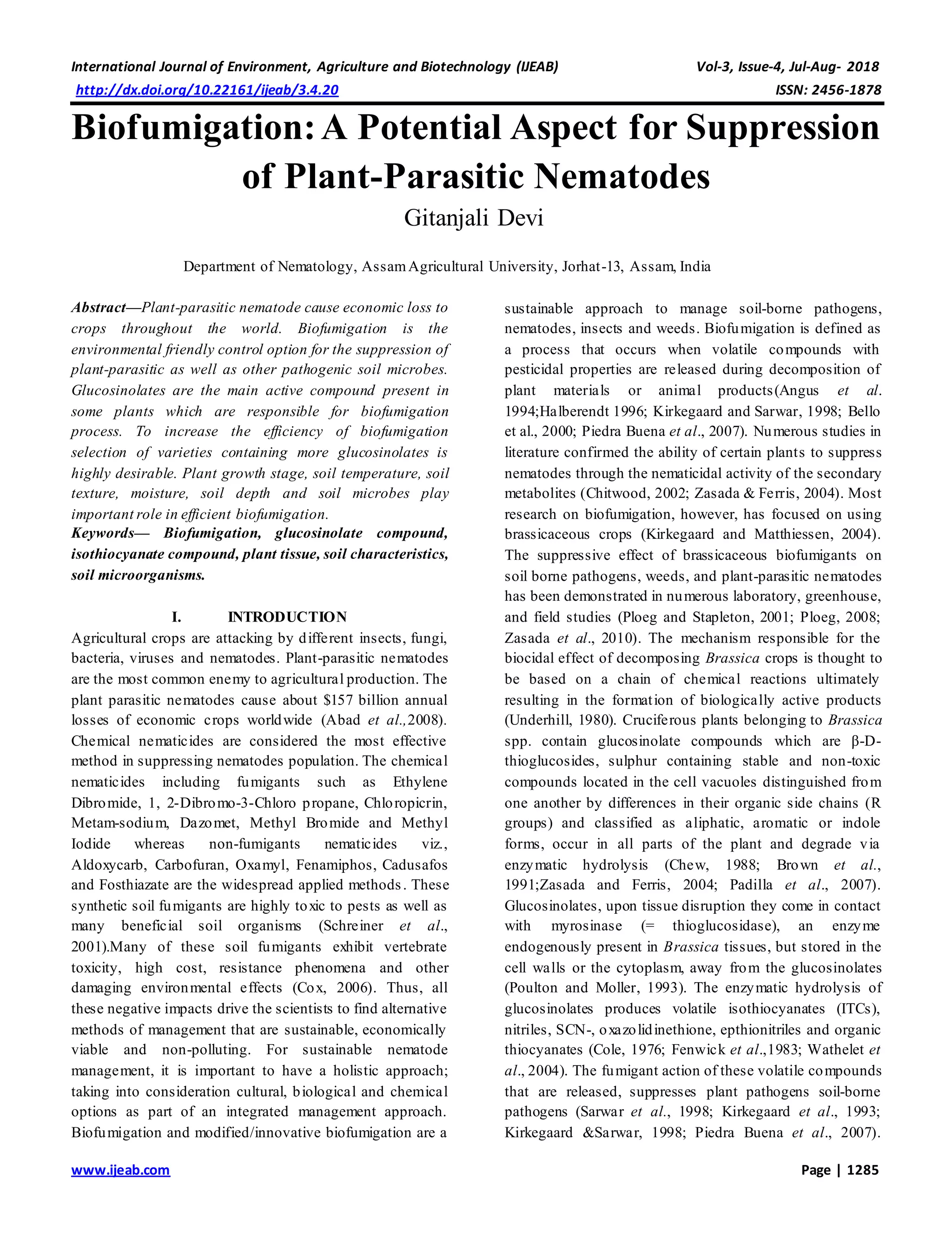 Biofumigation: A Potential Aspect for Suppression of Plant-Parasitic ...
