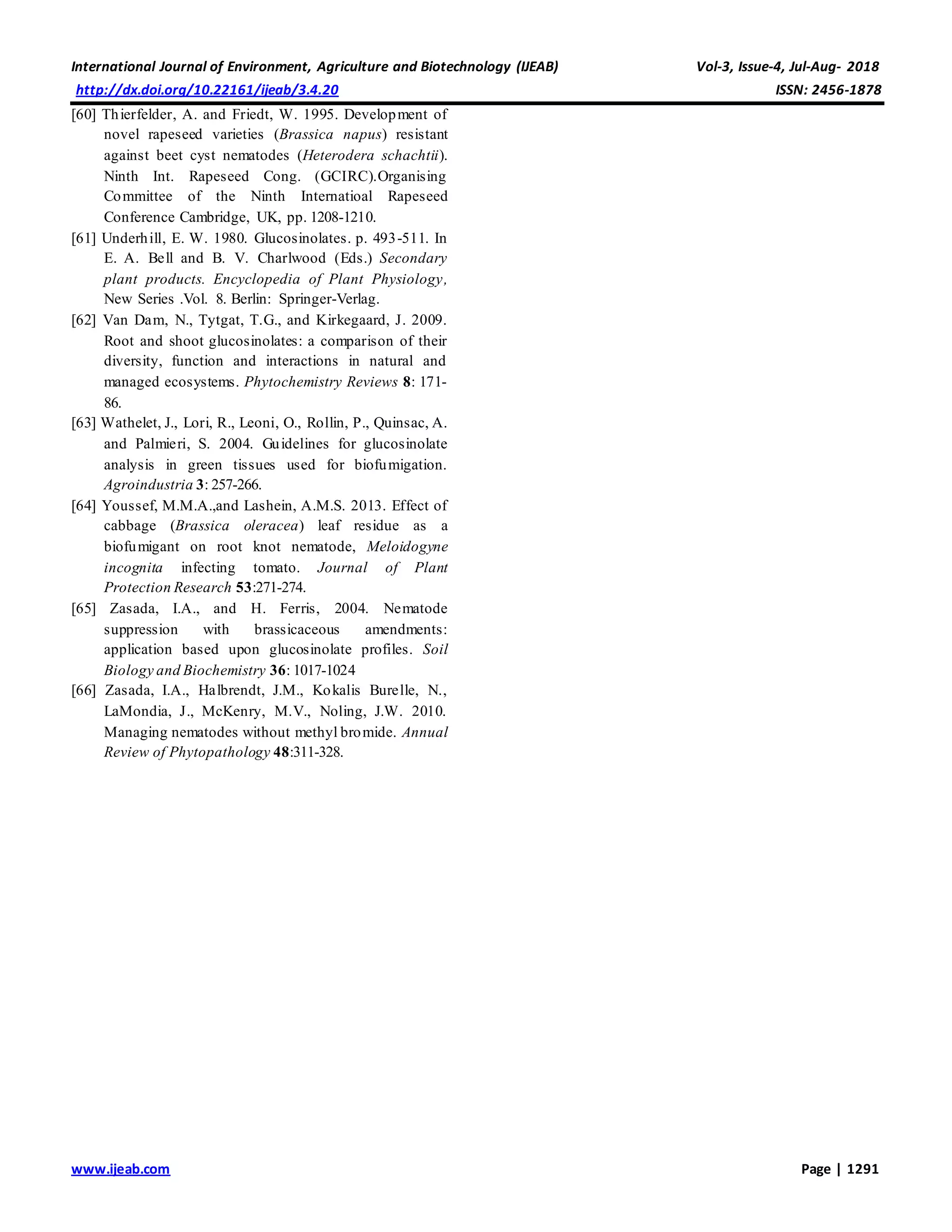 Biofumigation: A Potential Aspect for Suppression of Plant-Parasitic ...