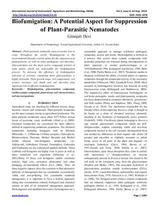 Biofumigation: A Potential Aspect for Suppression of Plant-Parasitic Nematodes | PDF