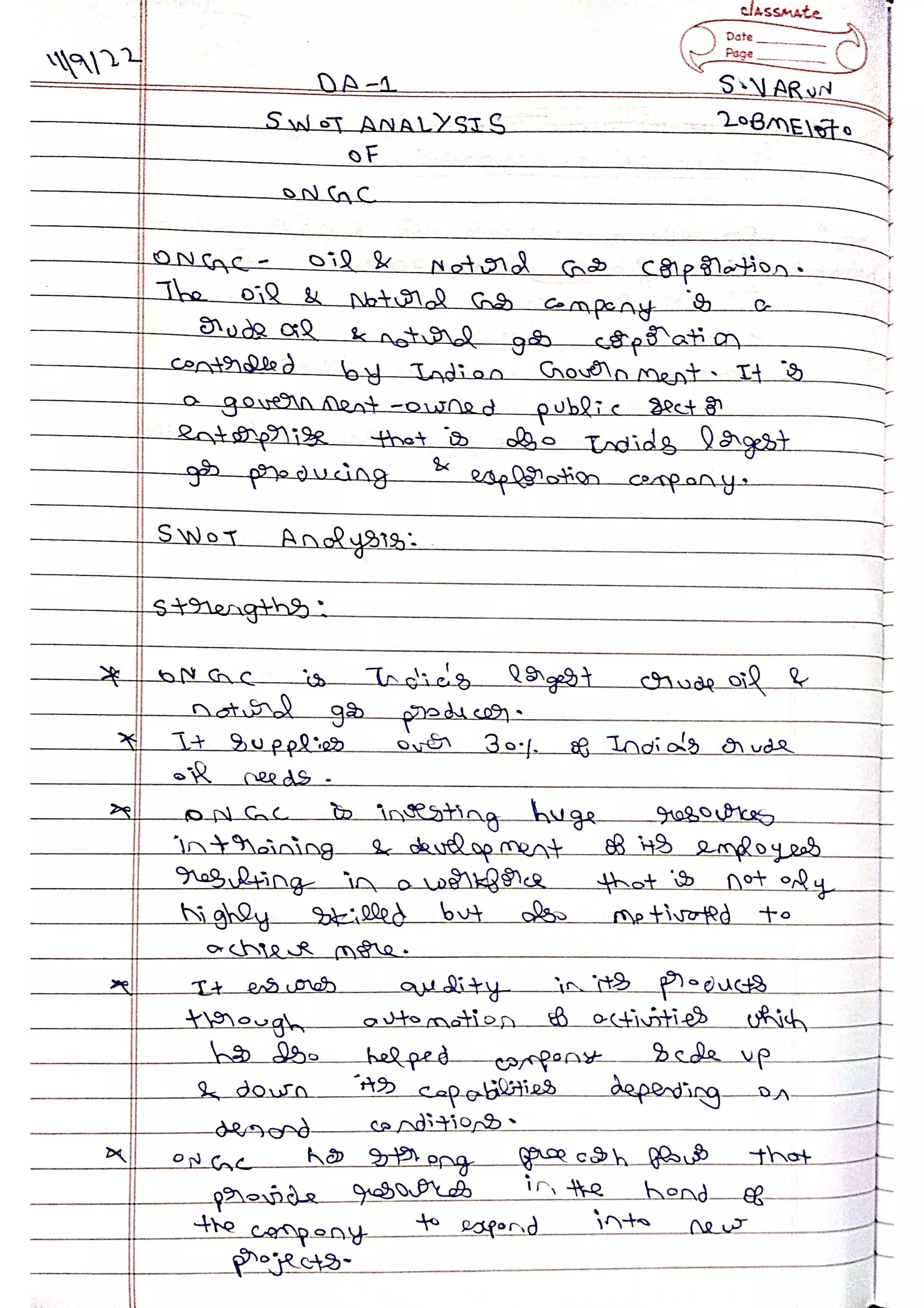 Swot analysis of ONGC | PDF