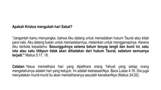 Sejarah perubahan hari sabat menjadi hari minggu | PPTX