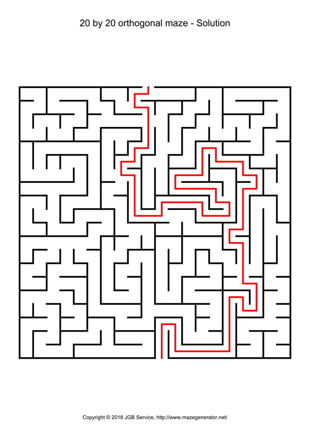 20 by 20 orthogonal maze | PDF