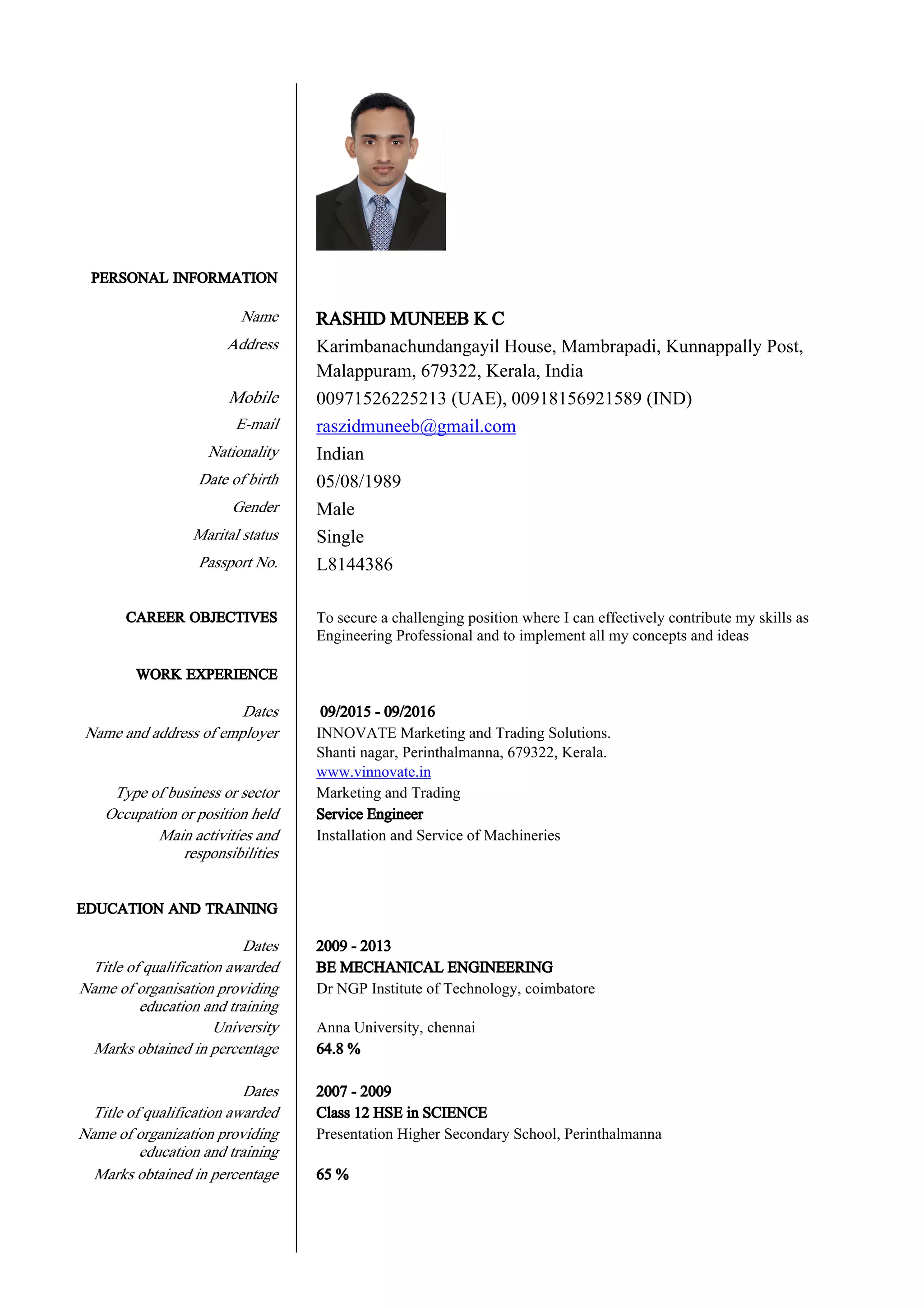 cv RASHID MUNEEB_UAE | PDF