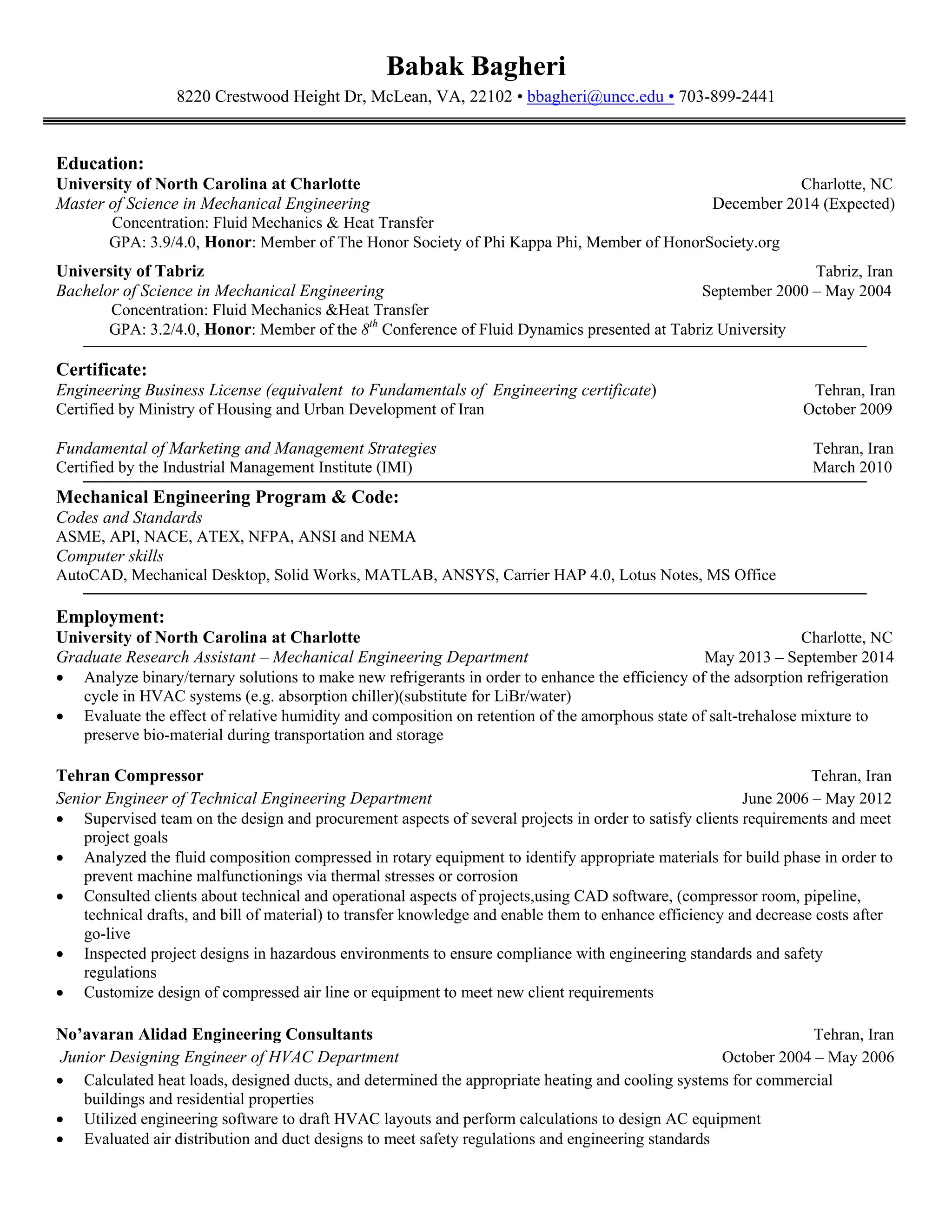 Resume-Babak Bagheri(V06-M) | PDF