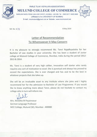 LOR - German Professor | PDF